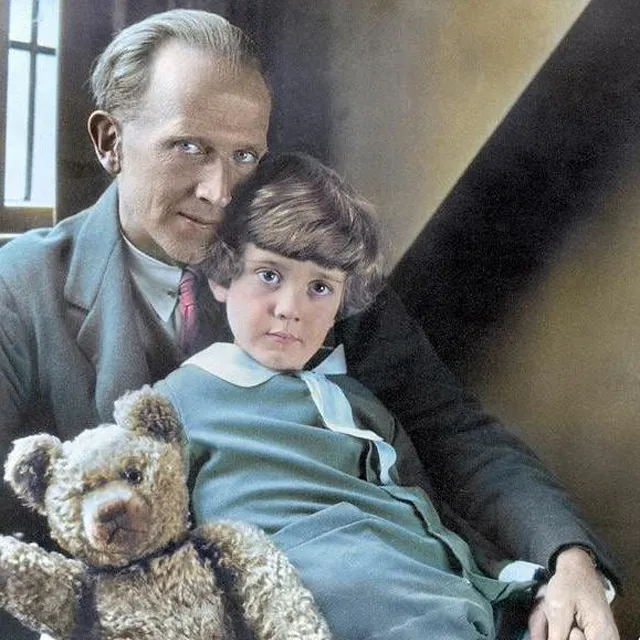A.A. Milne smoking pipe, historical photograph